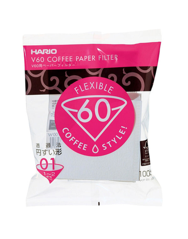 Hario V60 01 Paper Filters - 100 sheets - Moyee Coffee